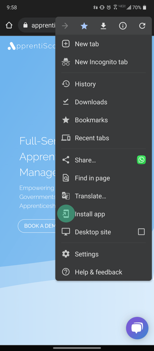 How to install the ApprentiScope app on Android
